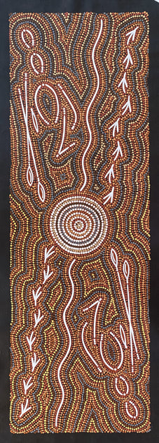 2 Old Men with Spears and Boomerangs Teaching young men to Hunt Emu Be ...