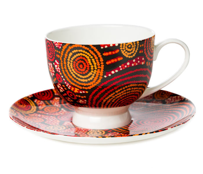 Teddy Gibson Tea Cup and Saucer – Aboriginal Bush Traders