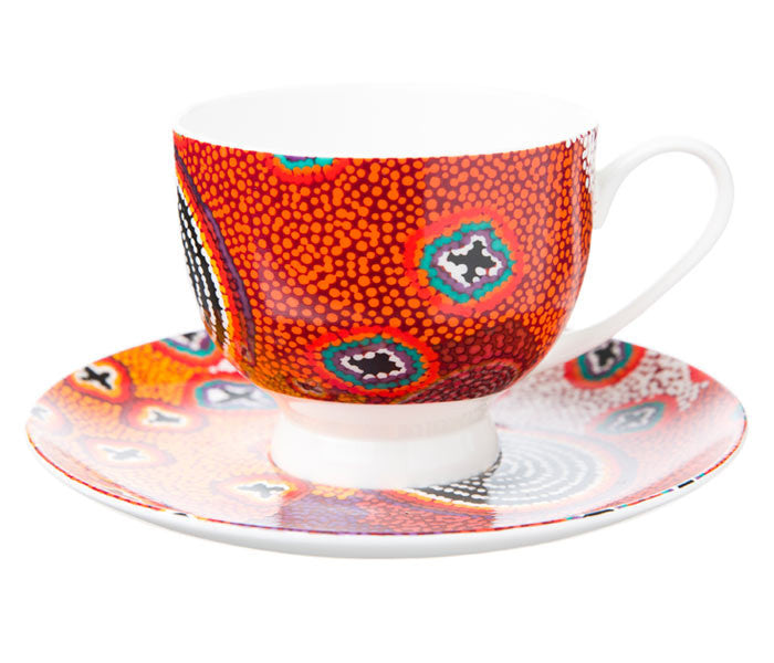Tea Cup And Saucer - Ruth Stewart – Aboriginal Bush Traders